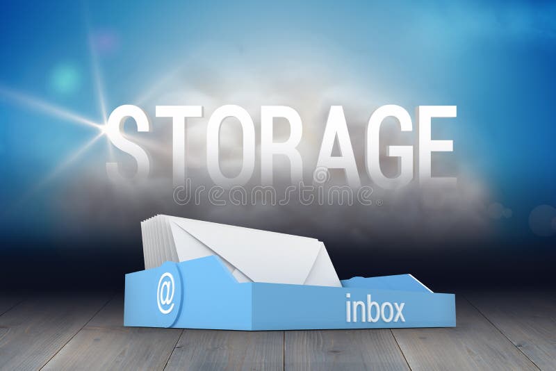 Composite Image of Blue Inbox Stock Illustration - Illustration of ...