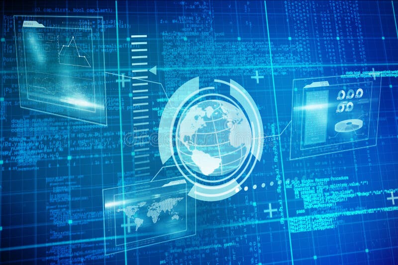 Composite Image of Blue Matrix and Codes 3d Stock Illustration ...