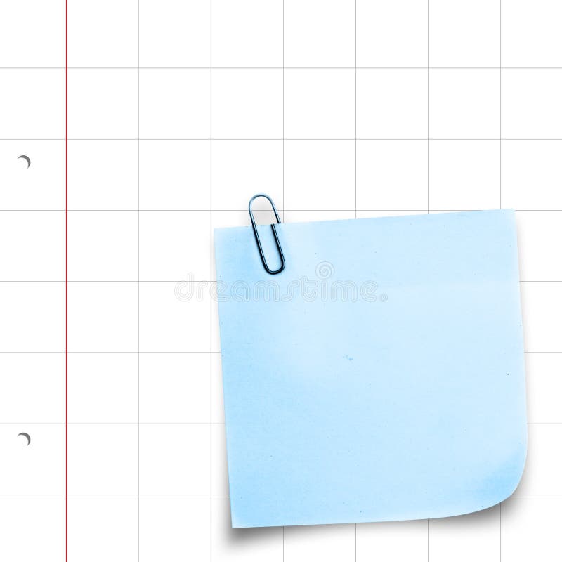 Composite Image of Blue Sticky Note with Paper Clip Stock Illustration ...