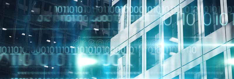 Composite Image of Blue Technology Design with Binary Code Stock Photo ...
