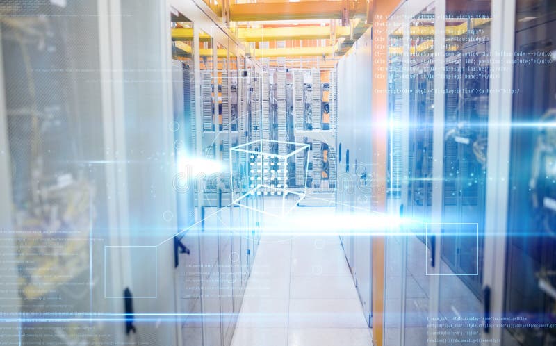 Composite Image of Blue Technology Design with Cube Stock Illustration ...