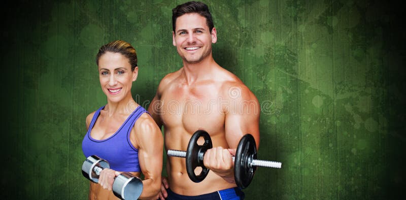Composite Image of Bodybuilding Couple Stock Image - Image of muscle ...