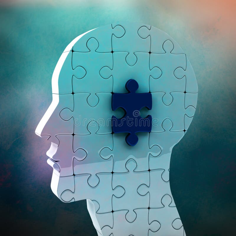 Composite Image of Brain with Jigsaw Piece Stock Illustration ...