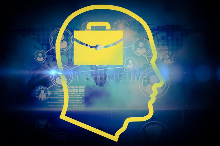 Composite Image of Briefcase in Head Stock Illustration - Illustration ...