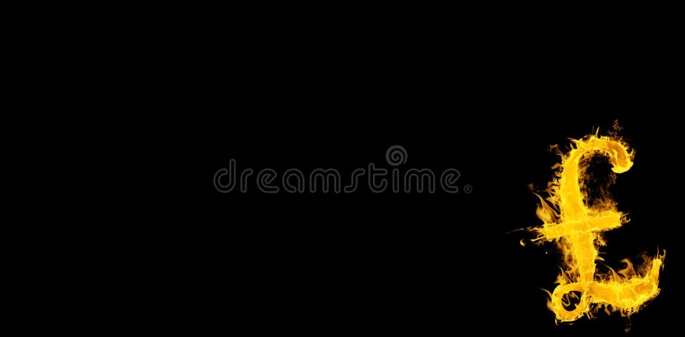 Composite Image of British Pound on Fire Stock Illustration ...