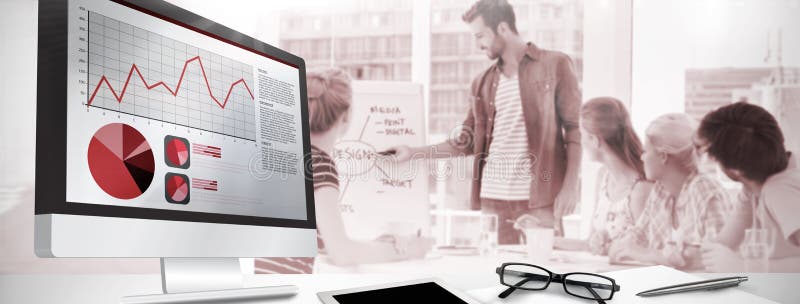 Composite Image of Business Interface with Graphs and Data Stock Image ...