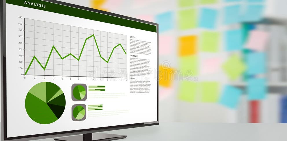 Composite Image of Business Interface with Graphs and Data Stock Photo ...