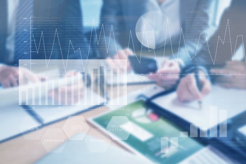 Composite Image of Business Interface with Graphs and Data Stock Image ...