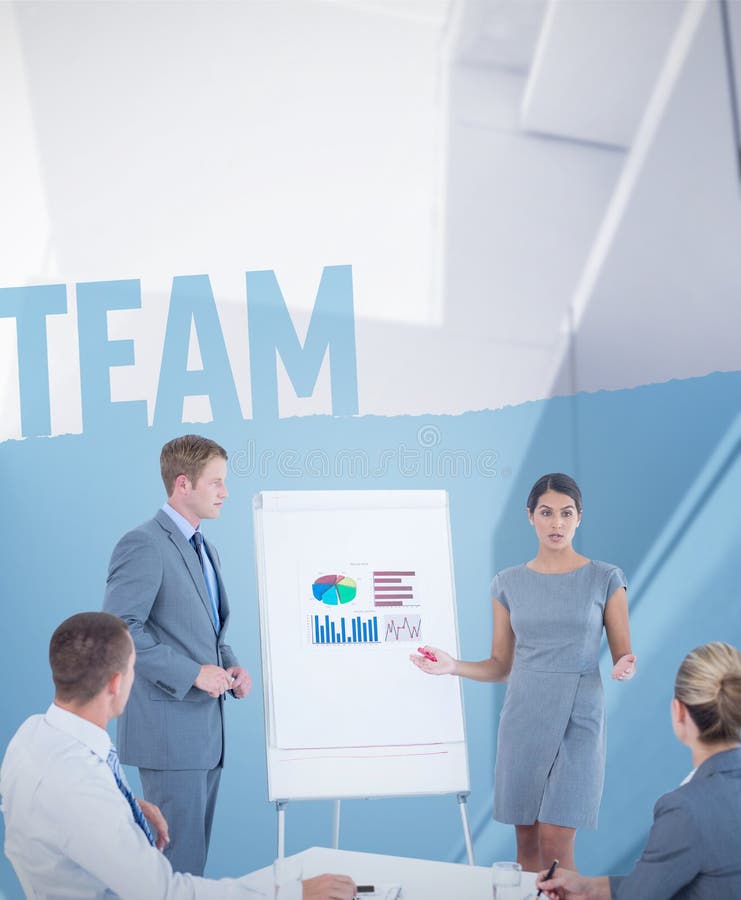 Composite Image of Business People Doing Statistics Presentation Stock ...