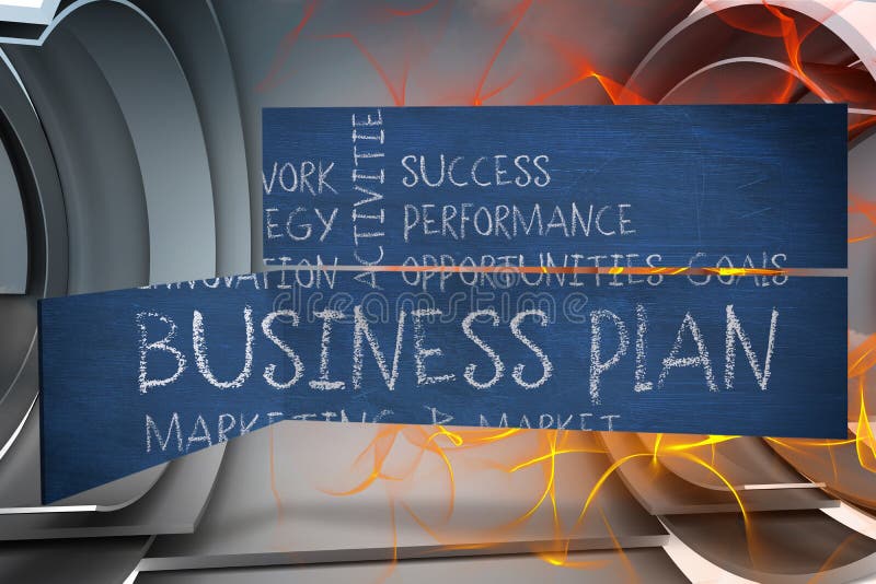 Composite Image of Business Plan on Abstract Screen Stock Illustration ...