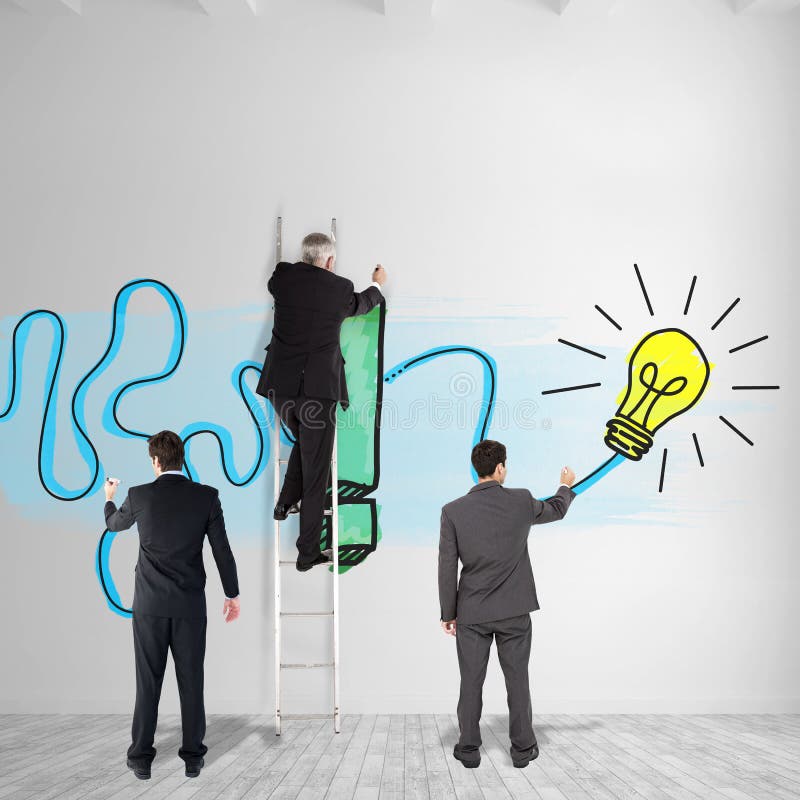 Composite Image of Business Team Writing Stock Photo - Image of ...