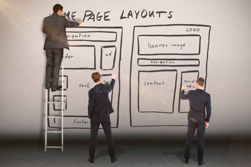 Composite Image of Business Team Writing Stock Image - Image of ...