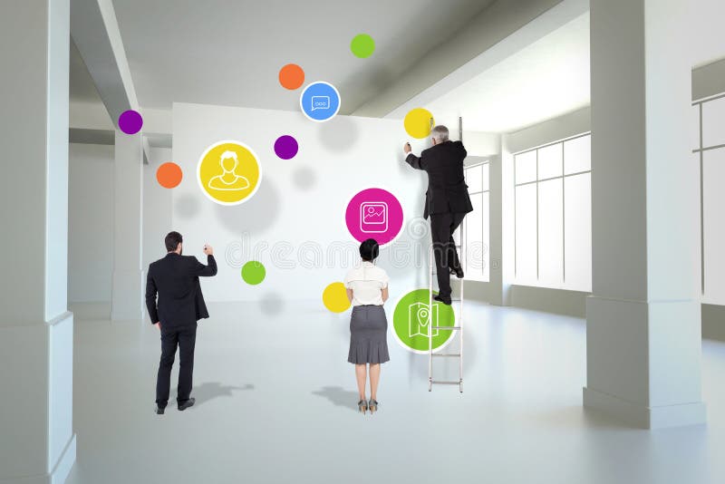 Composite Image of Business Team Writing Stock Image - Image of ...