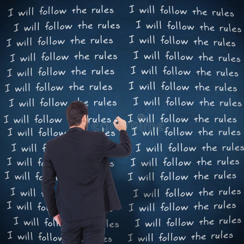 Composite Image of Businessman in Suit Writing with Marker Stock Photo ...