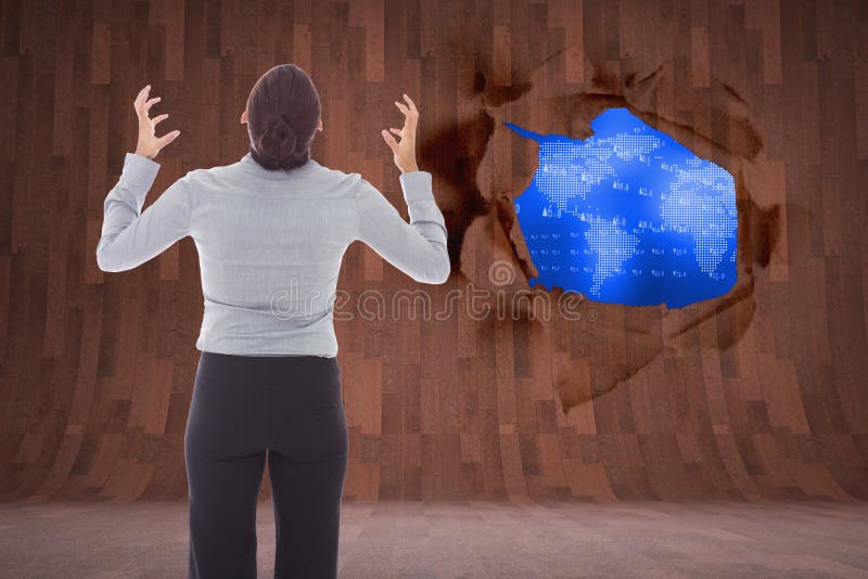 Composite Image of Businesswoman Gesturing Stock Image - Image of young ...