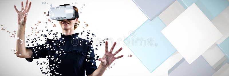 Composite Image of Businesswoman Working with Vr Stock Image - Image of ...