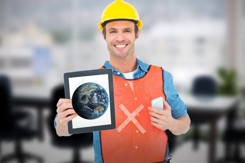 Maintenance Worker Using Table Smart Phone Stock Photos - Free ...