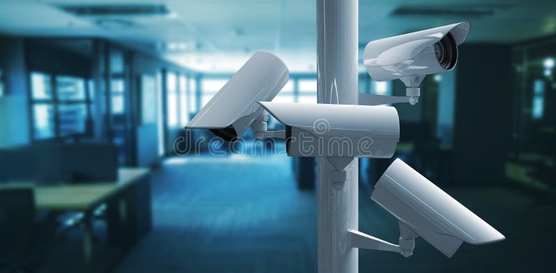 Composite Image of Cctv Camera Stock Illustration - Illustration of ...