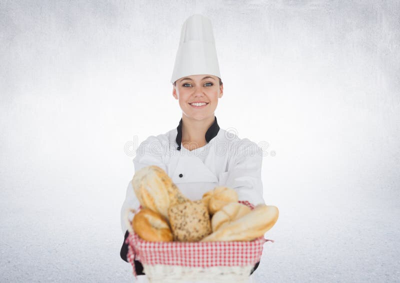 Chef with Bread stock photo. Image of handsome, service - 7761466