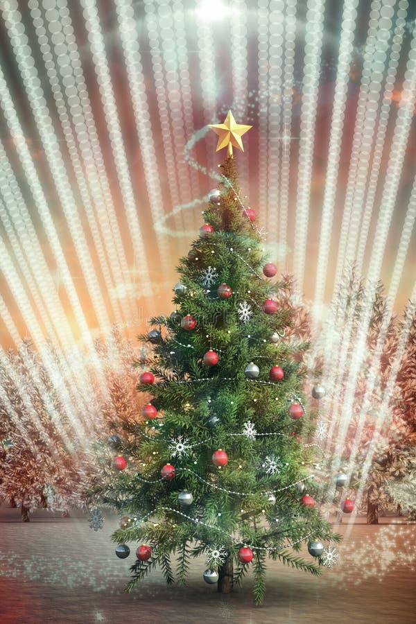 Composite Image of Christmas Tree Stock Illustration - Illustration of ...