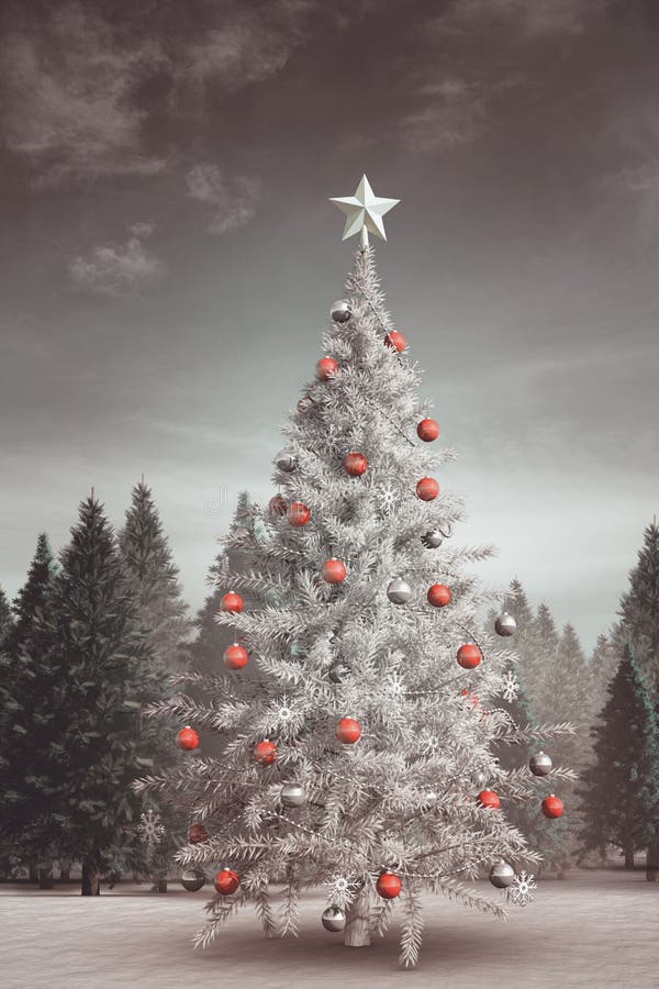 Composite Image of Christmas Tree Stock Illustration - Illustration of ...
