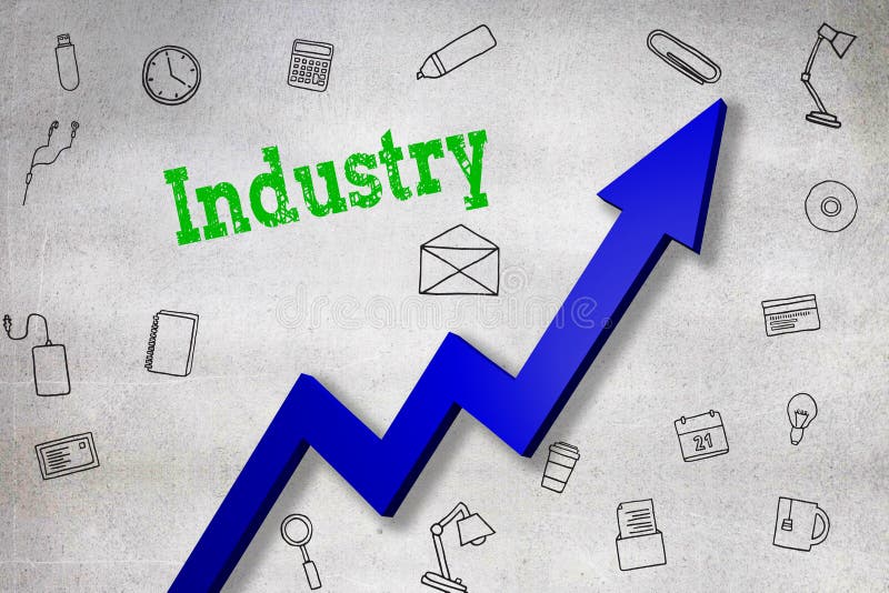 Industry text logo stock illustration. Illustration of industry - 143966485