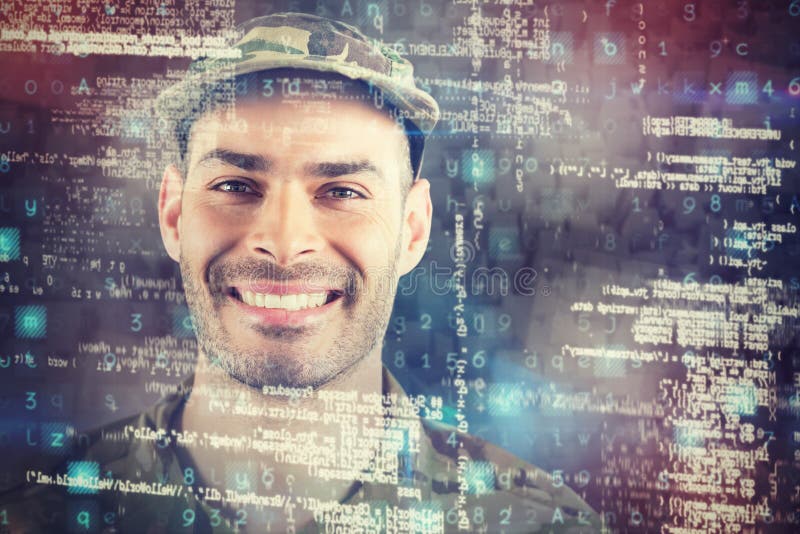 Composite Image of Close Up of Smiling Soldier Stock Image - Image of ...