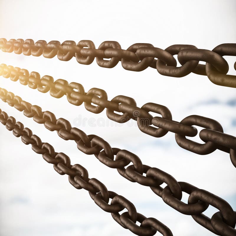 Composite Image of Closeup 3d Image of Rusty Chains Stock Illustration ...