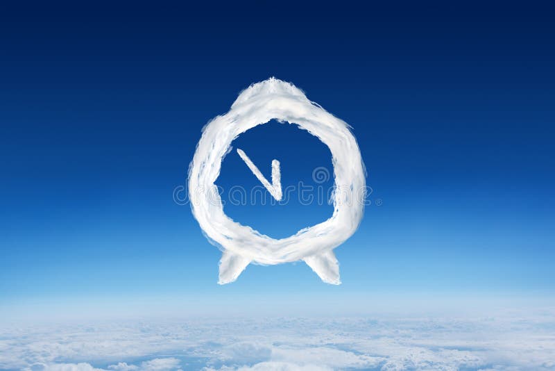 Composite Image of Cloud Alarm Clock Stock Illustration - Illustration ...