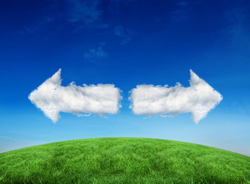Composite Image of Cloud Arrows Stock Illustration - Illustration of direction, computer: 43670348