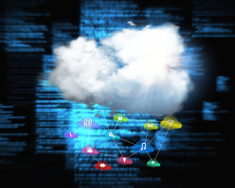 Composite Image of Cloud Computing Background Stock Image - Image of ...