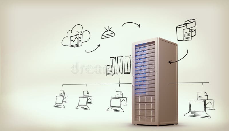 Composite Image of Cloud Computing Doodle Stock Illustration ...
