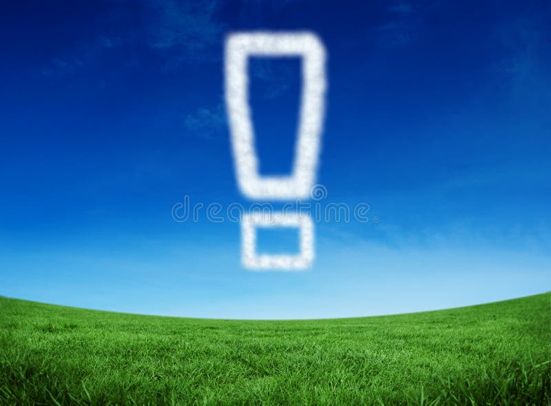 Composite Image of Cloud in Shape of Exclamation Mark Stock ...