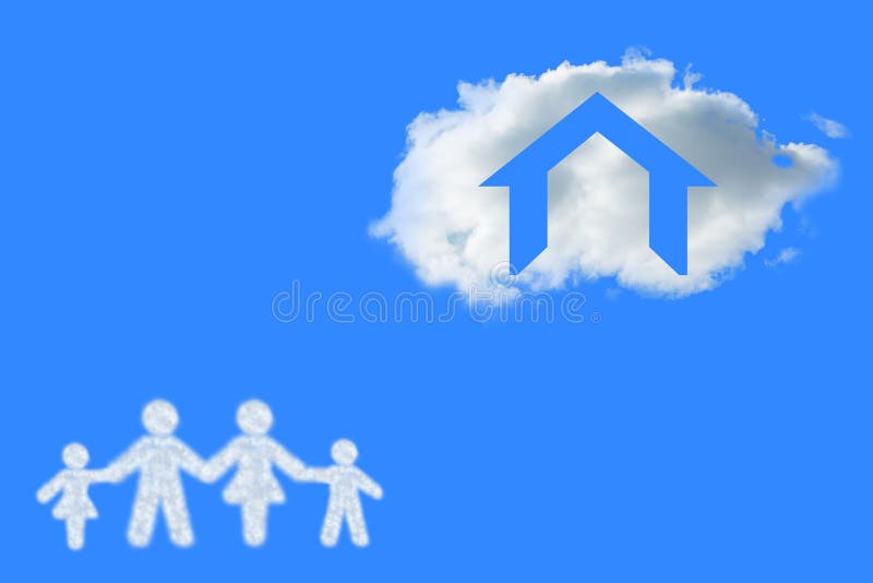 Composite Image of Cloud in Shape of Family Stock Illustration ...