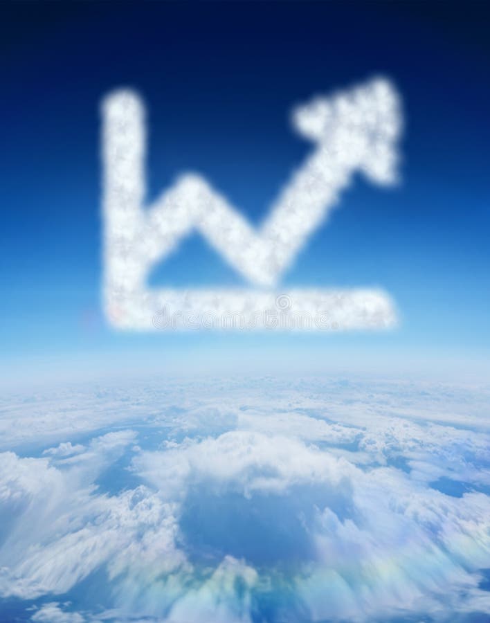 Composite Image of Cloud in Shape of Graph with Arrow Stock ...