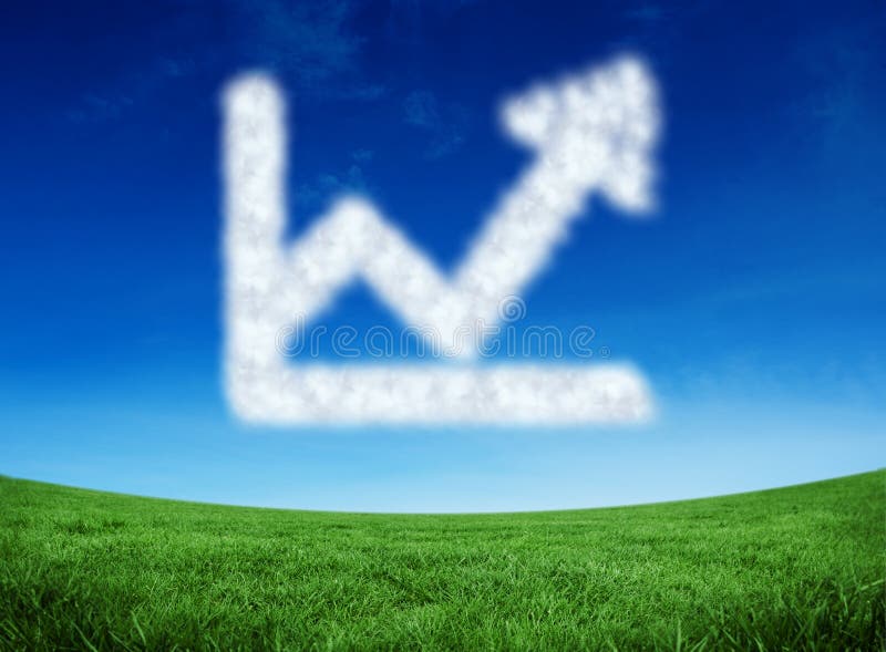 Composite Image of Cloud in Shape of Graph with Arrow Stock ...