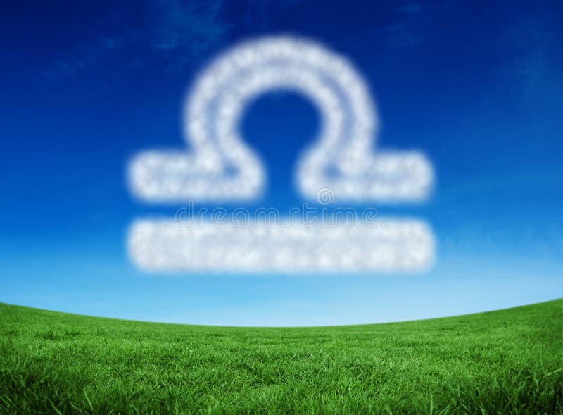 Composite Image of Cloud in Shape of Libra Star Sign Stock Illustration ...