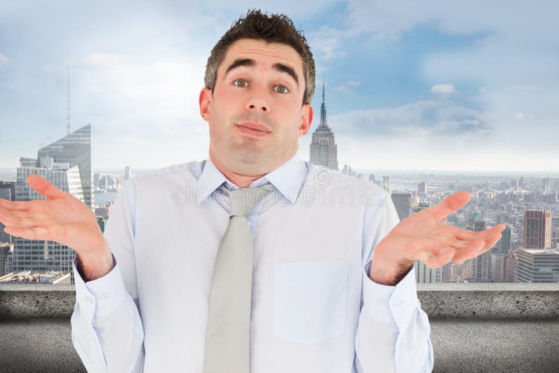 Composite Image of Clueless Office Worker Posing Stock Image - Image of ...