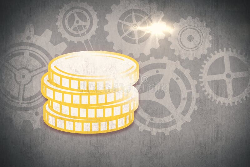 Composite image of coins stock illustration. Illustration of mechanic ...