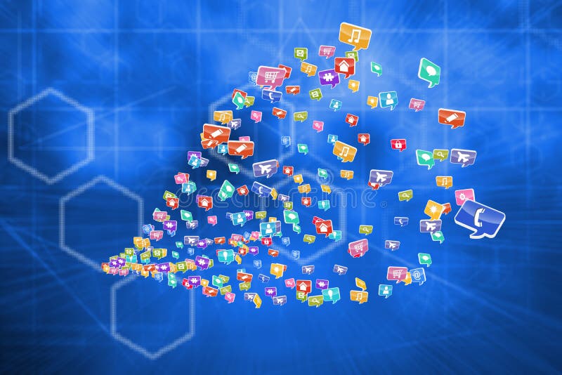 Composite Image of Colourful Computer Applications Stock Illustration ...