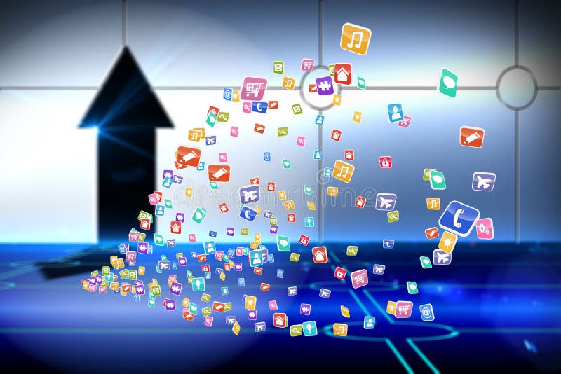 Composite Image of Colourful Computer Applications Stock Illustration ...