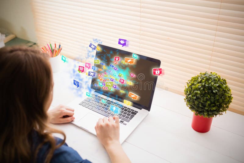 Composite Image of Colourful Computer Applications Stock Image - Image ...