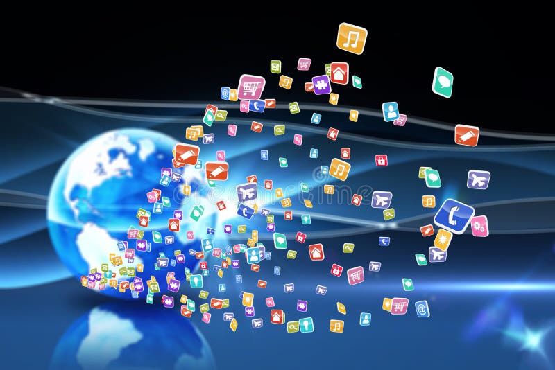 Composite Image of Colourful Computer Applications Stock Illustration ...