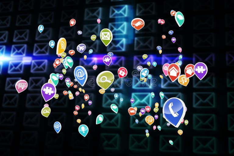 Composite Image of Colourful Computer Applications Stock Illustration ...