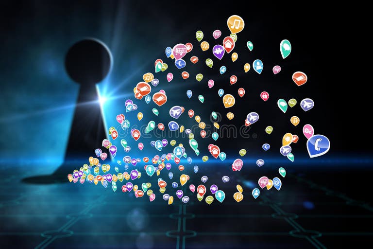 Composite Image of Colourful Computer Applications Stock Illustration ...