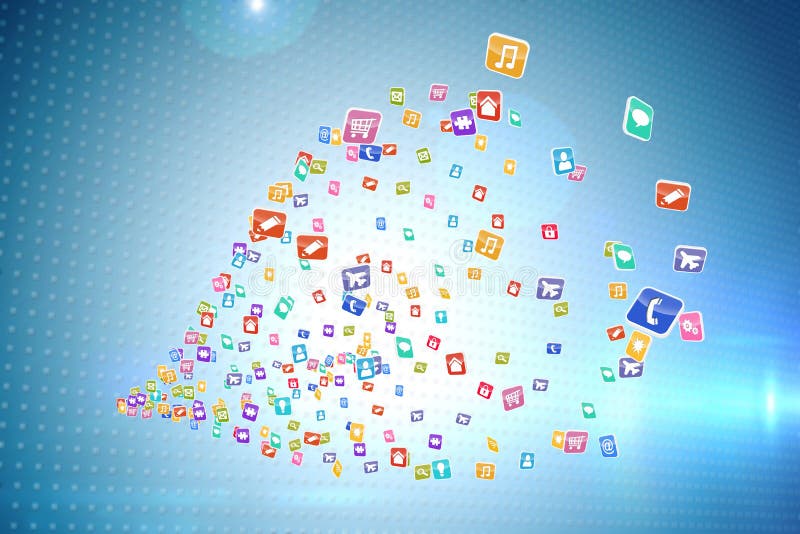 Composite Image of Colourful Computer Applications Stock Illustration ...