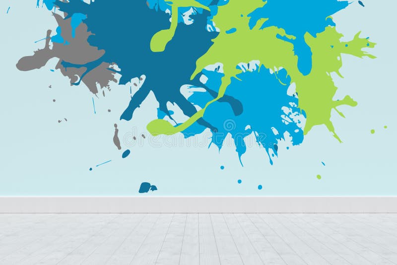 Composite Image of Colourful Paint Splashes Stock Illustration ...