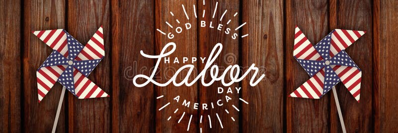 Composite Image of Composite Image of Happy Labor Day and God Bless ...