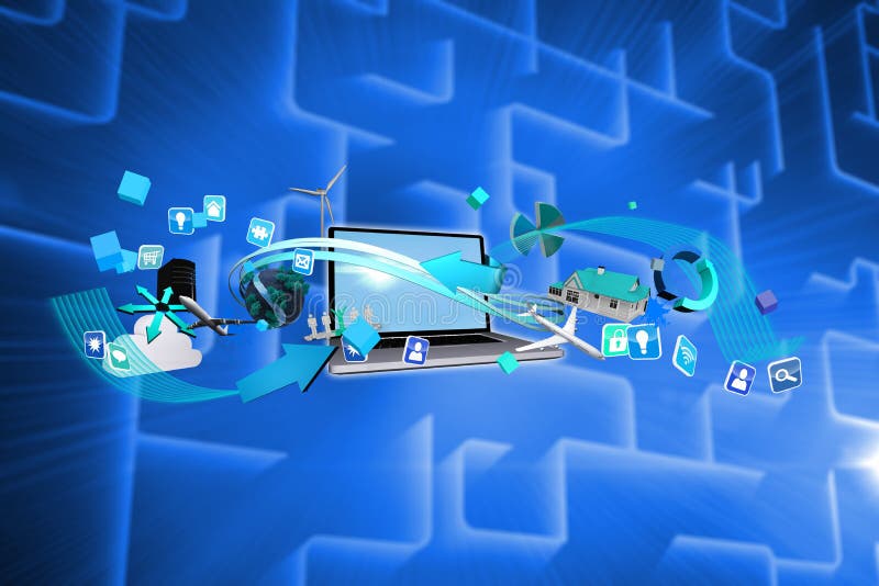 Composite Image of Computer Applications Stock Illustration ...