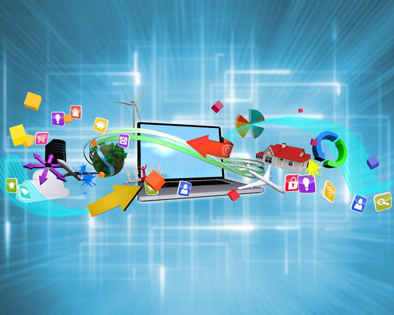 Composite Image of Computer Applications Stock Illustration ...
